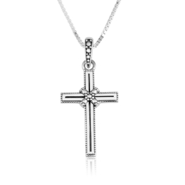 925 Sterling Silver Latin Cross Necklace with Dotted Saltire | MyCross